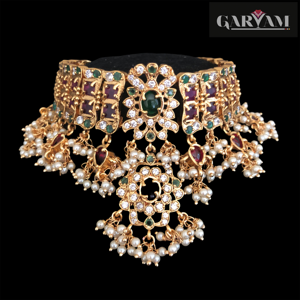 Nithila Choker Set Kemp Choker Kemp Necklace Grand Bridal Neckla GARVAM